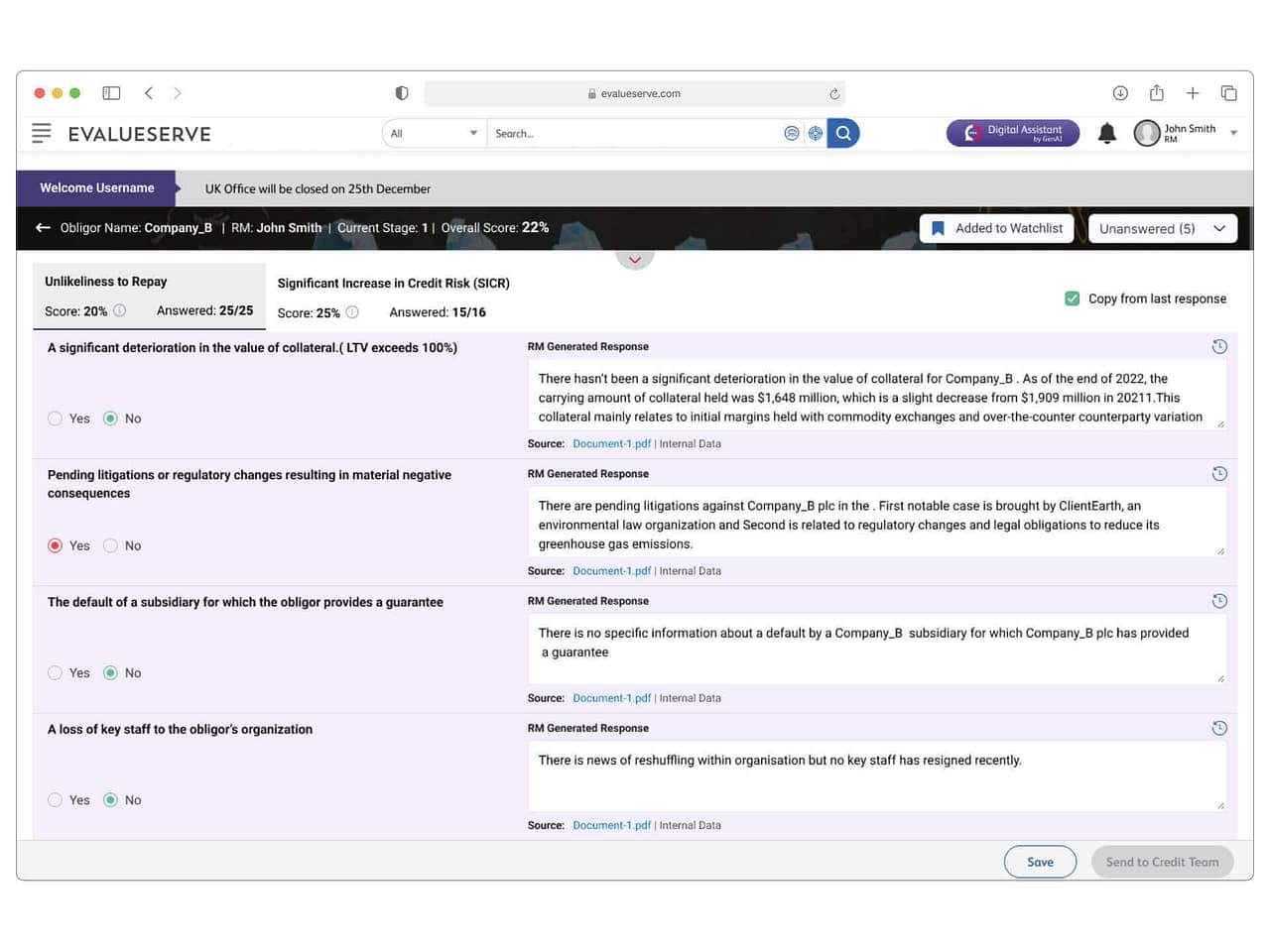 RiskSight - Risk Assessment Platform - Evalueserve