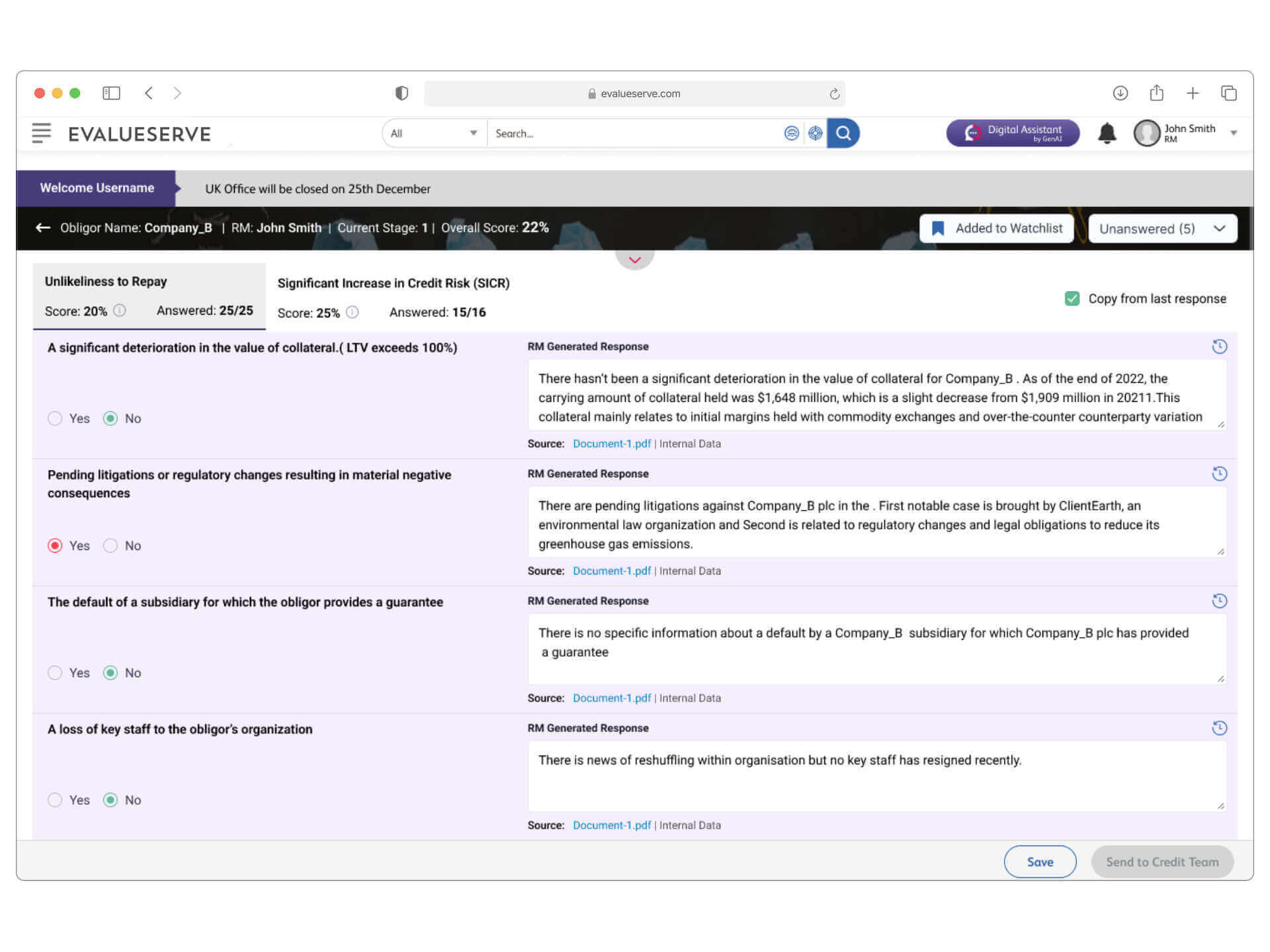 RiskSight - Risk Assessment Platform - Evalueserve
